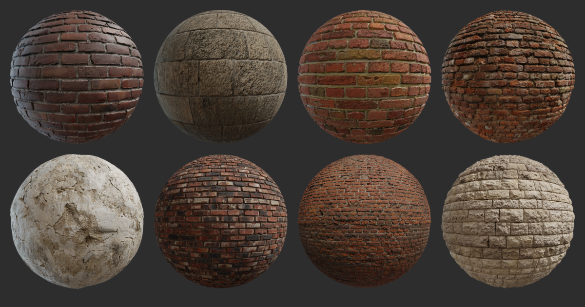 Textures: Brick > Wall > Outdoor > Man Made • Poly Haven