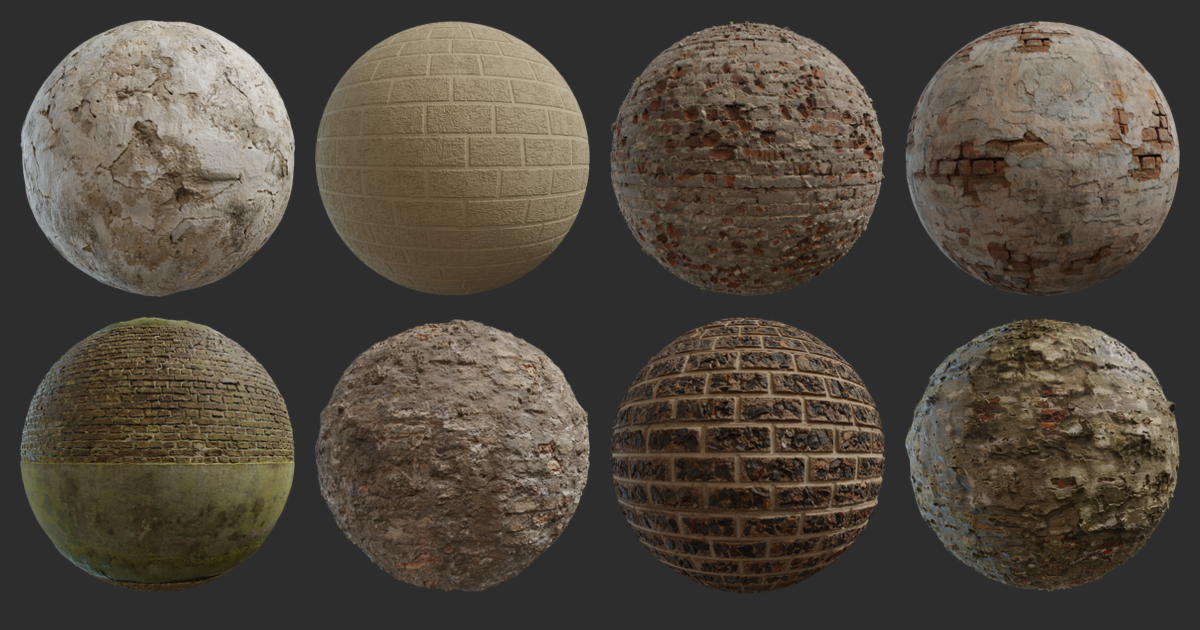 Textures: Brick > Wall > Plaster-concrete • Poly Haven