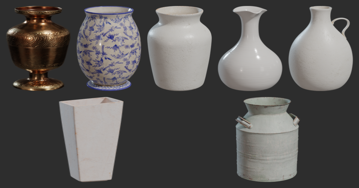 Models: Decorative > Containers > Vases • Poly Haven