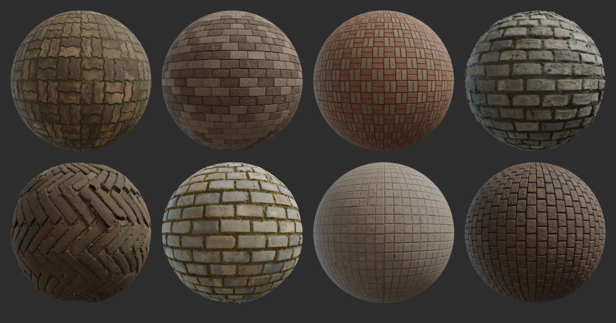 Textures: Floor > Brick > Man Made > Outdoor • Poly Haven