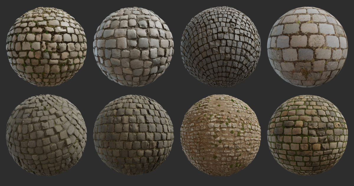 Textures: Floor > Cobblestone > Man Made • Poly Haven