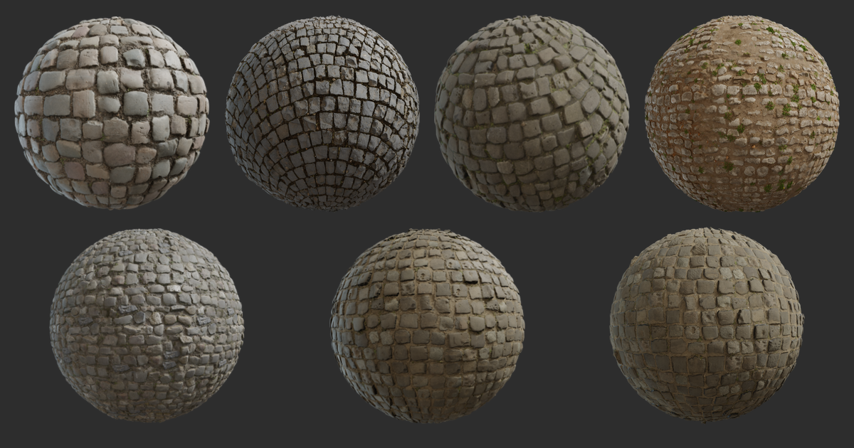 Textures: Floor > Cobblestone > Road • Poly Haven
