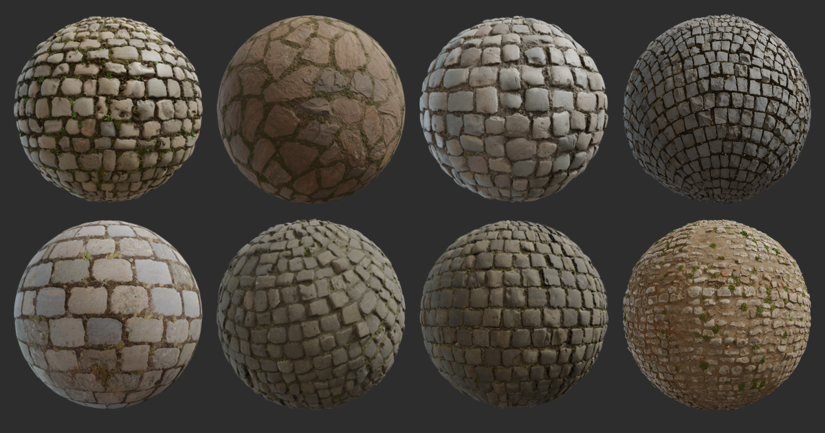 Textures: Floor > Cobblestone • Poly Haven