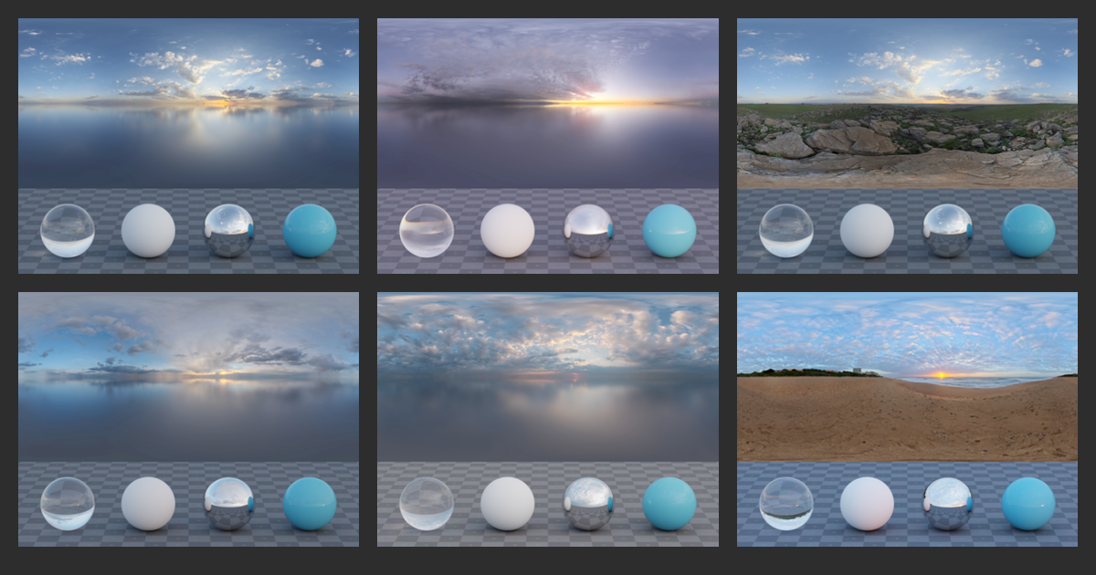 HDRIs: Nature > Outdoor > Low Contrast > Sunrise-sunset • Poly Haven