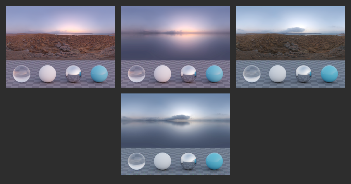 HDRIs: Nature > Partly Cloudy > Sunrise-sunset > Clear • Poly Haven