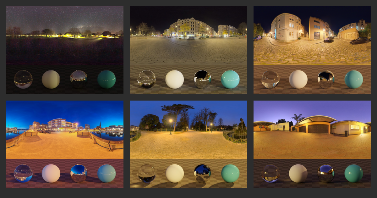 HDRIs: Night > High Contrast > Artificial Light > Clear • Poly Haven