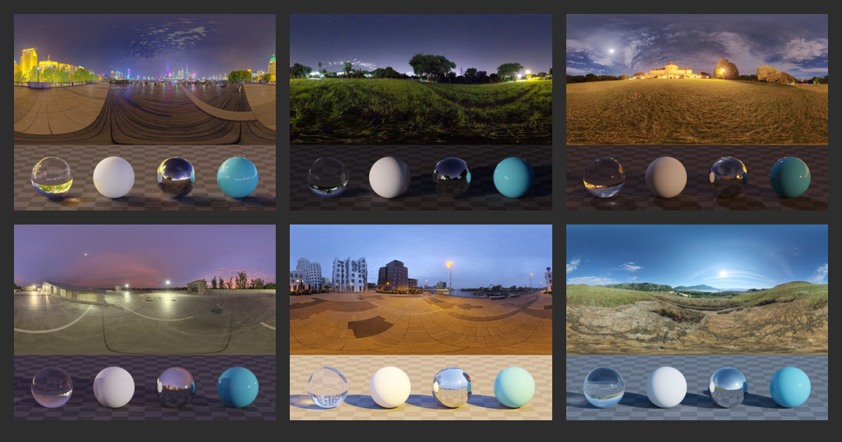 HDRIs: Night > High Contrast > Partly Cloudy • Poly Haven