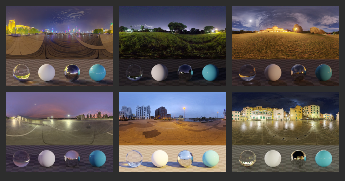 HDRIs: Night > High Contrast > Urban > Partly Cloudy • Poly Haven