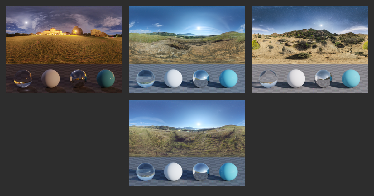 HDRIs: Night > Partly Cloudy > Natural Light > High Contrast • Poly Haven