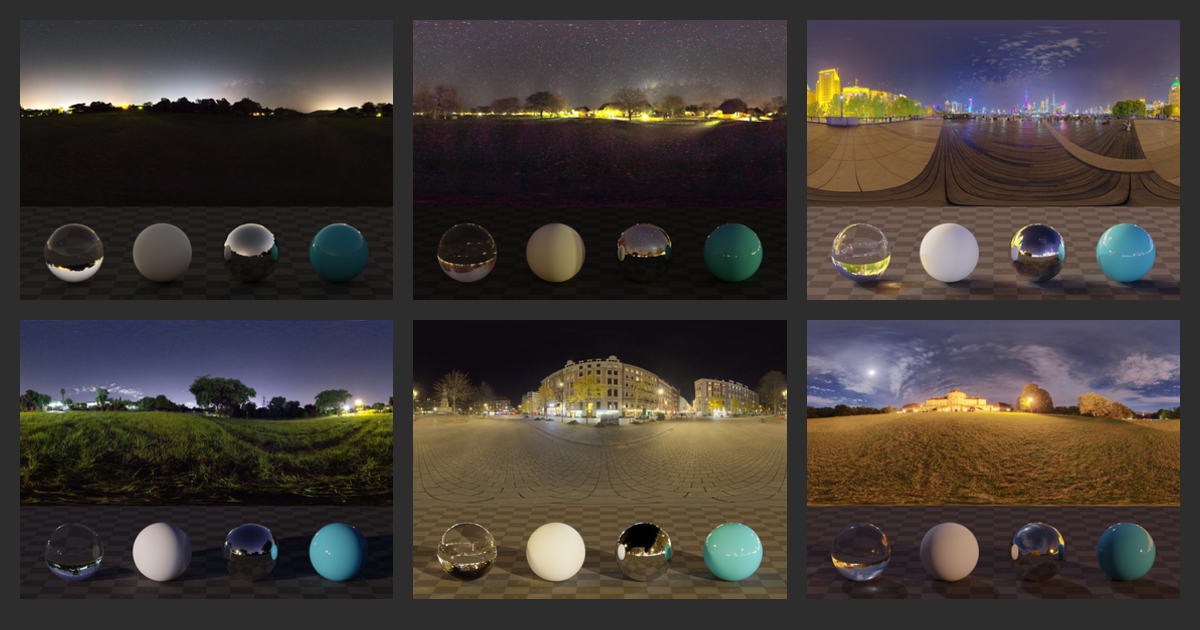 HDRIs: Outdoor > Artificial Light > Night • Poly Haven