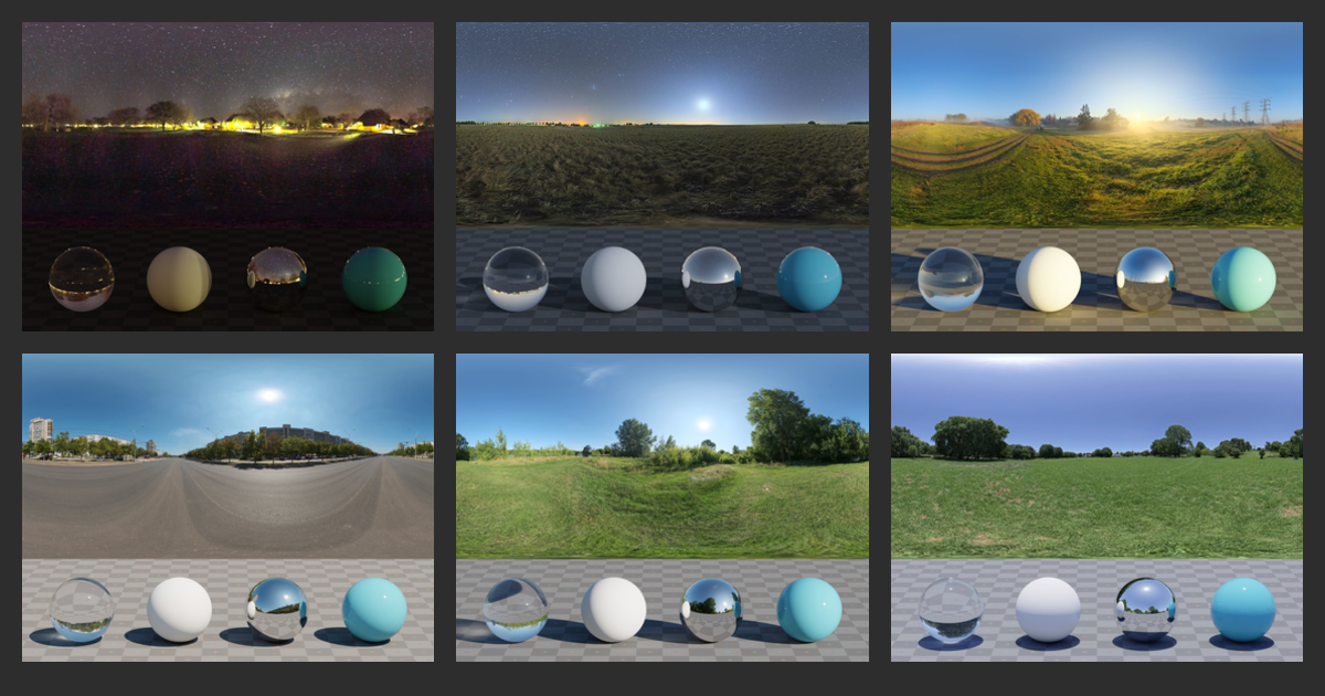 HDRIs: Outdoor > Clear > High Contrast • Poly Haven