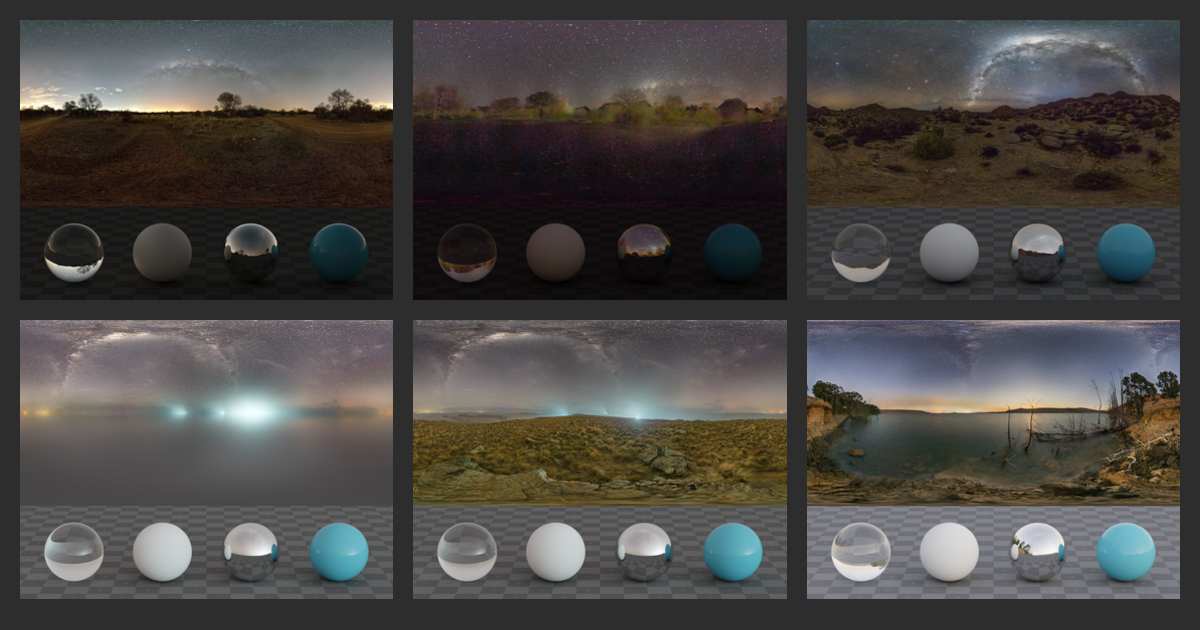 HDRIs: Outdoor > Clear > Night > Low Contrast • Poly Haven