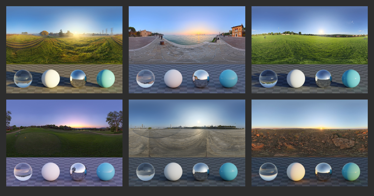 HDRIs: Outdoor > Clear > Skies > Sunrise-sunset • Poly Haven
