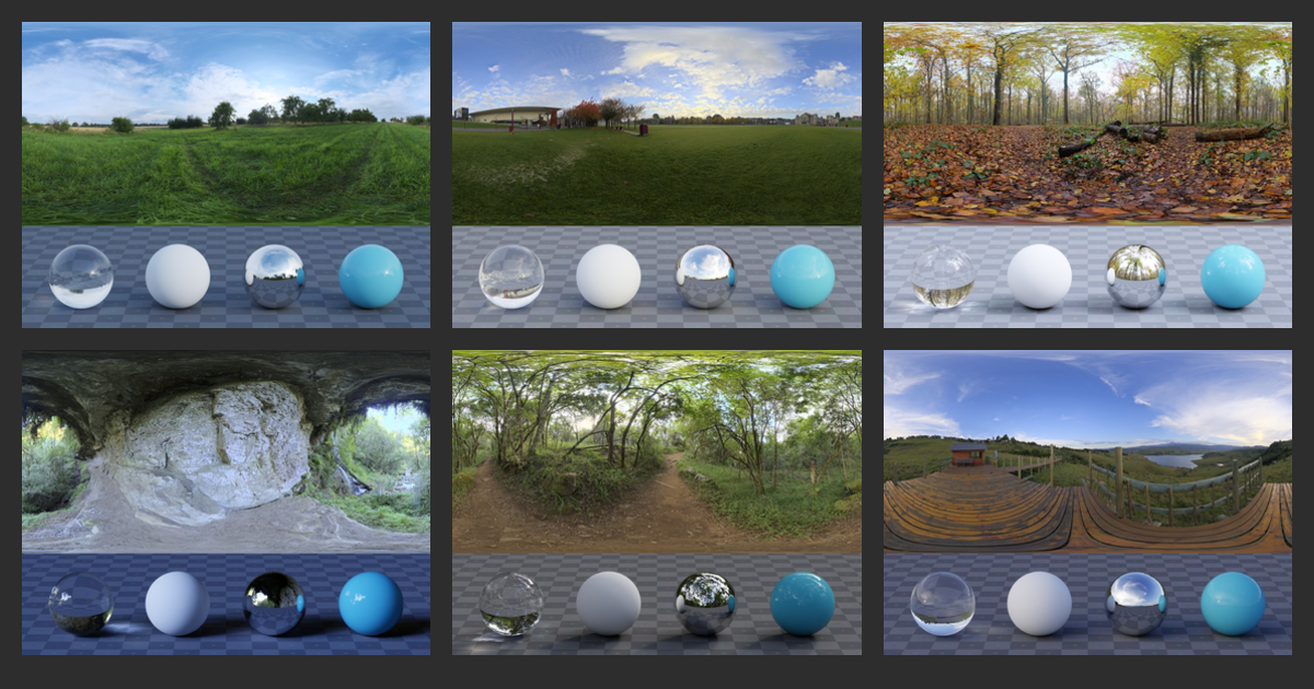 HDRIs: Outdoor > Morning-afternoon > Nature > Medium Contrast • Poly Haven