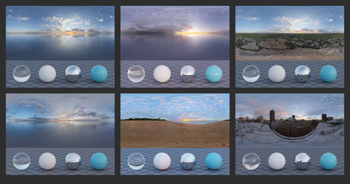 HDRIs: Outdoor > Sunrise-sunset > Low Contrast • Poly Haven