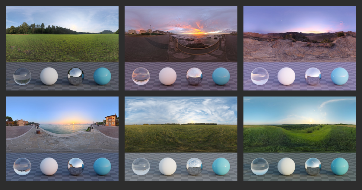 HDRIs: Outdoor > Sunrise-sunset > Medium Contrast • Poly Haven