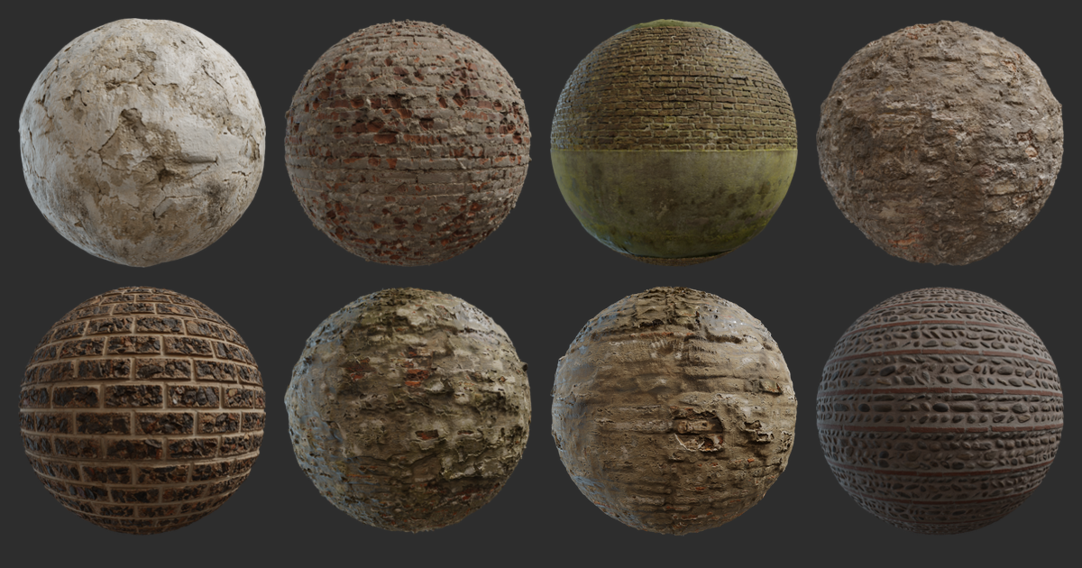 Textures: Plaster-concrete > Brick > Outdoor > Wall • Poly Haven