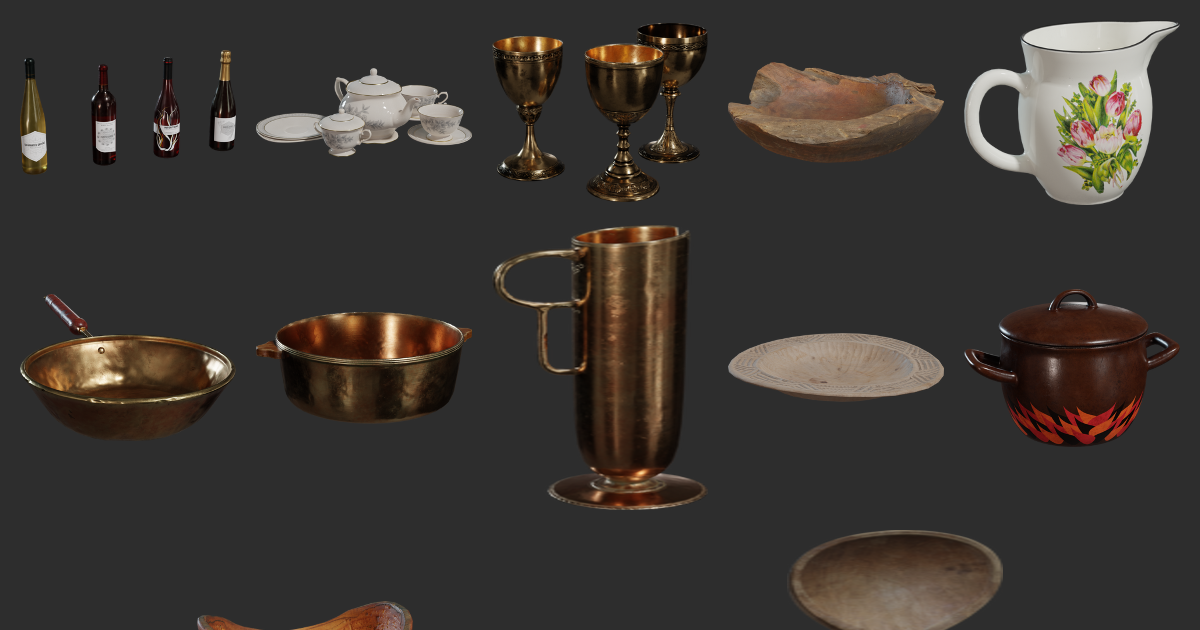 Models: Props > Dishes • Poly Haven