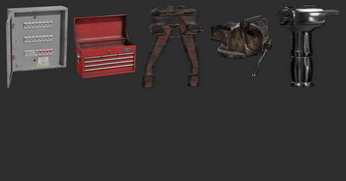 Models: Tools > Industrial > Rigged • Poly Haven