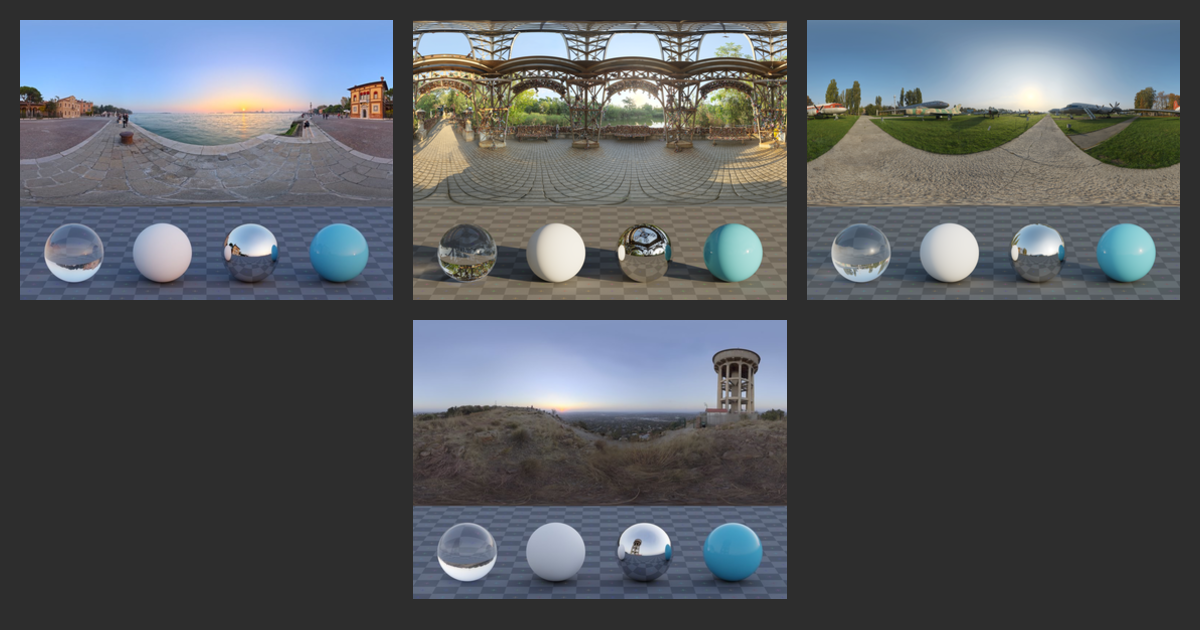 HDRIs: Urban > Clear > Sunrise-sunset > Nature • Poly Haven